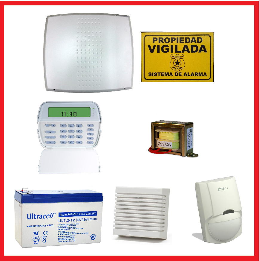 Kit alarma DSC 1832 con teclado LCD y bateria – Infinity Seguridad