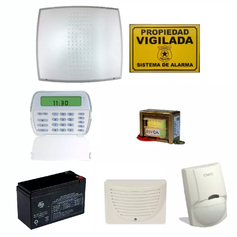 Kit alarma DSC 1832 con teclado LCD y bateria – Infinity Seguridad