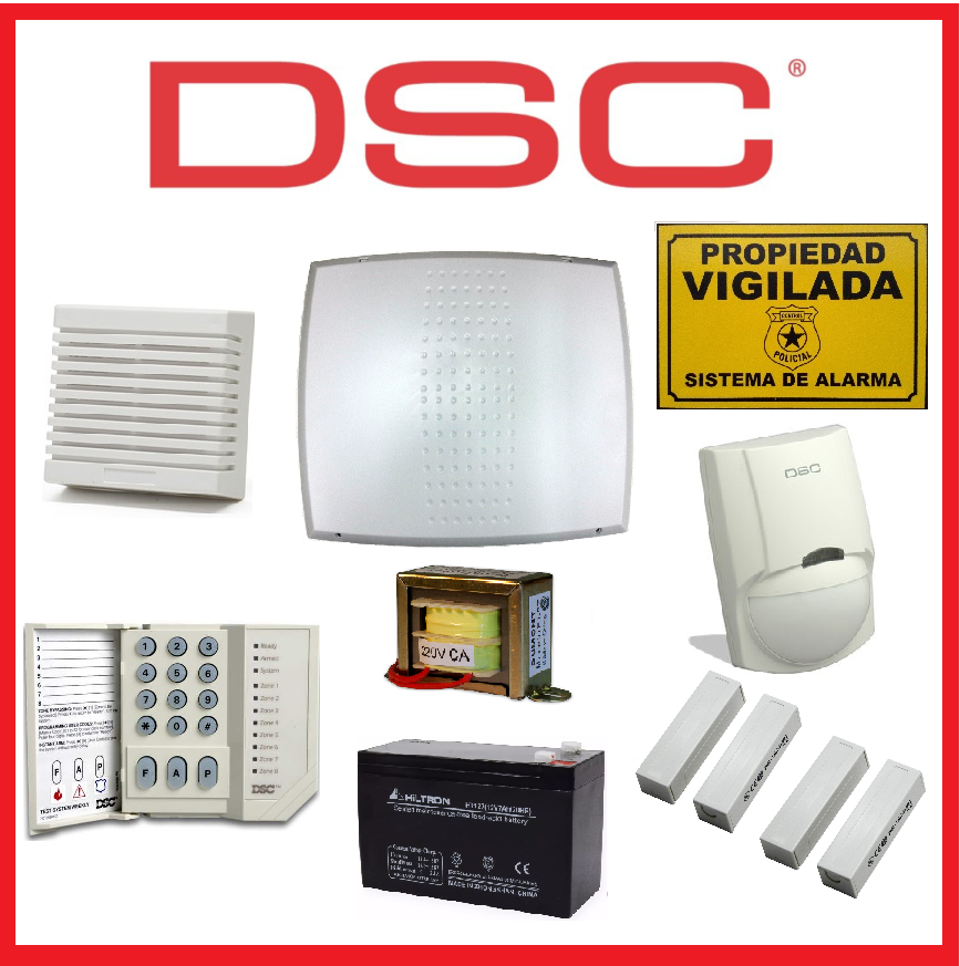 Kit alarma DSC 1832 con teclado led – Infinity Seguridad