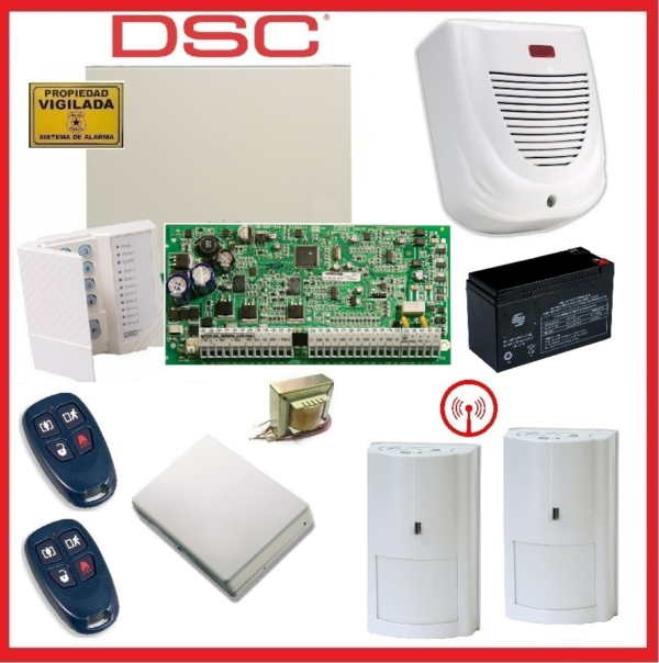 Alarma DSC 1832 inalambrica con teclado LED , 2 controles remoto y ...