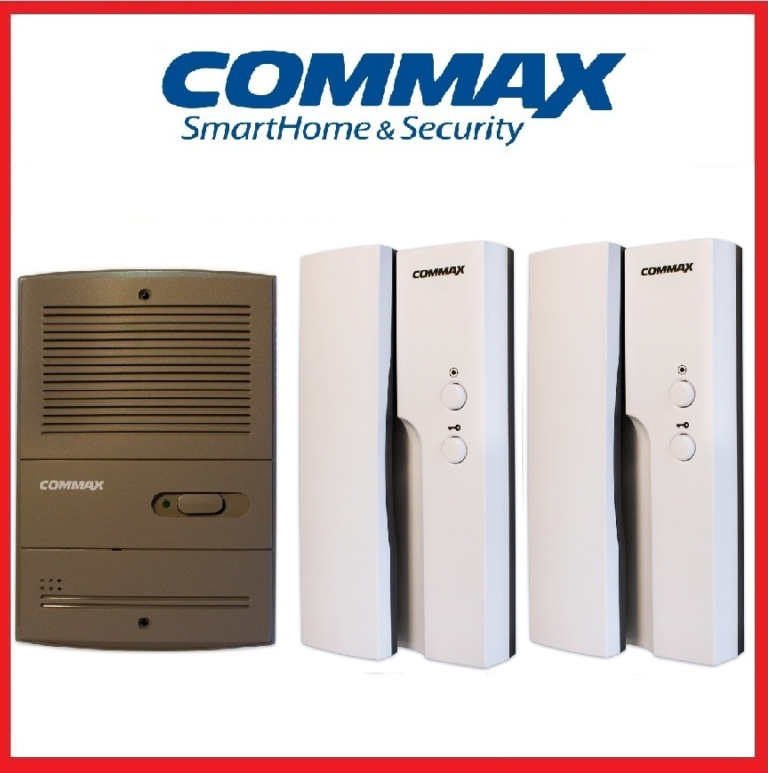 Portero Commax DP-101 RA con frente de embutir y 2 telefonos internos ...