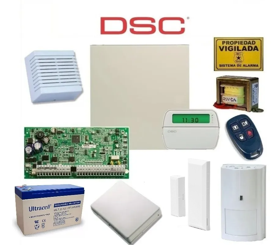 Kit alarma DSC 1832 inalambrica con teclado LCD y control remoto ...