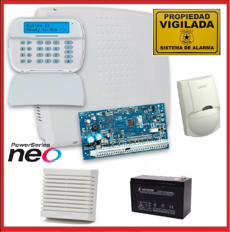 Kit central alarma DSC NEO 2032con teclado iconos – Infinity Seguridad