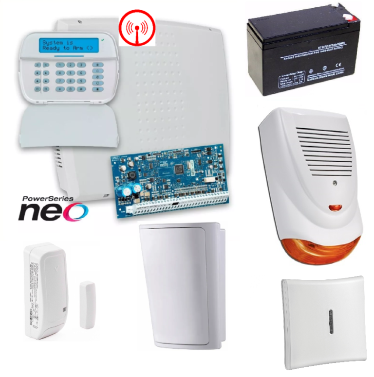 Kit central alarma DSC NEO 2032 con sensores inalambricos – Infinity ...